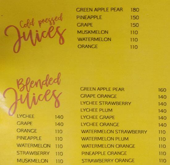 Menu at 9834 The Fruit Express Ahmedabad (Bopal), Ahmedabad, Ground Floor
