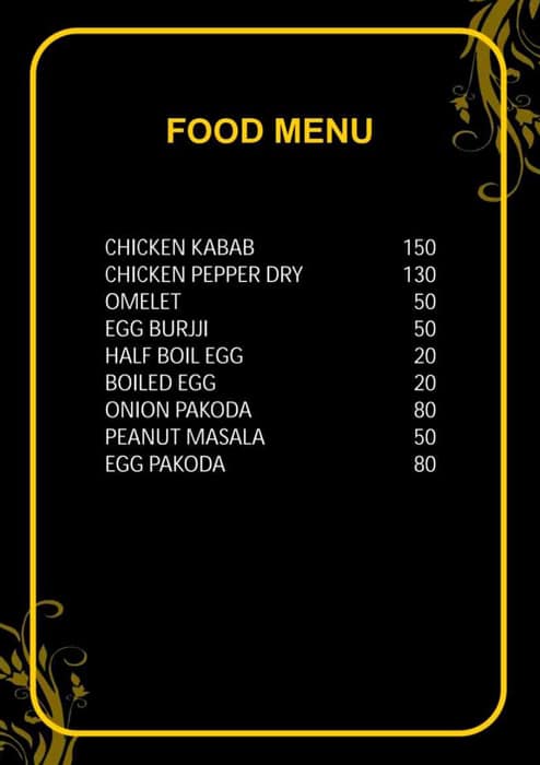 Menu of Kick Bunk Restaurant, Electronic City, Bangalore