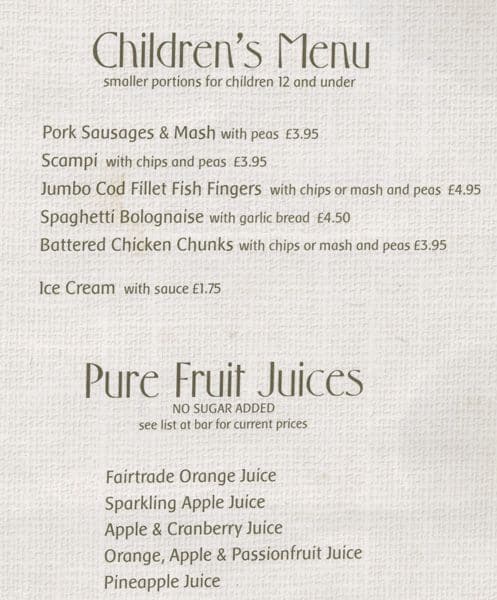 Menu at Ordnance pub & bar, London, 29 Ordnance Hill