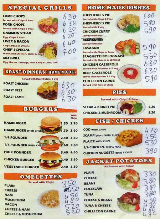 Menu at Enjoy Cafe, Feltham, 105 High St