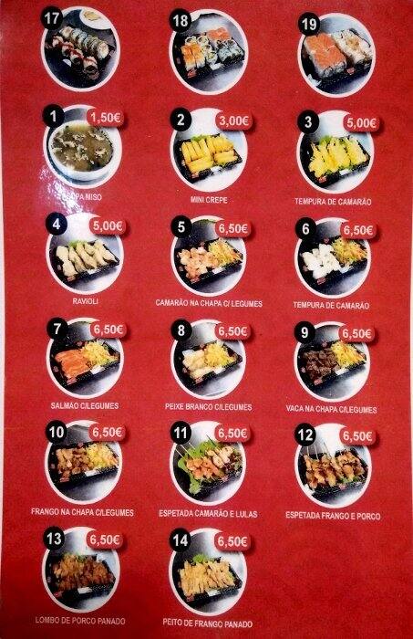 Menu at Sumo restaurant, Lisbon, Alameda das Linhas de Torres 160