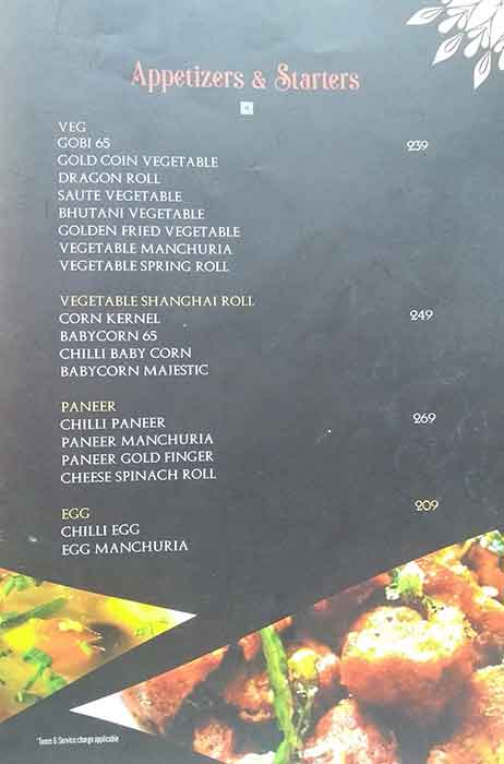 Menu at Tabla Restaurant, Hyderabad, Plot No 18