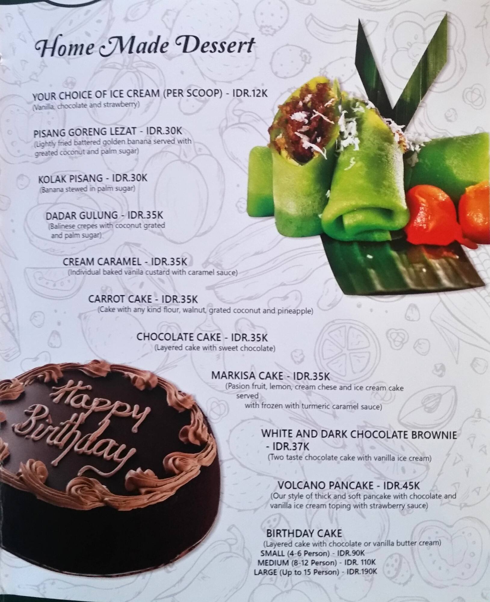 Menu at Le - Zat Beach Restaurant, Sengkidu