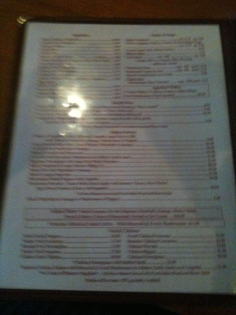 Menu at Dominick's Restaurant, Syracuse, Burnet Ave