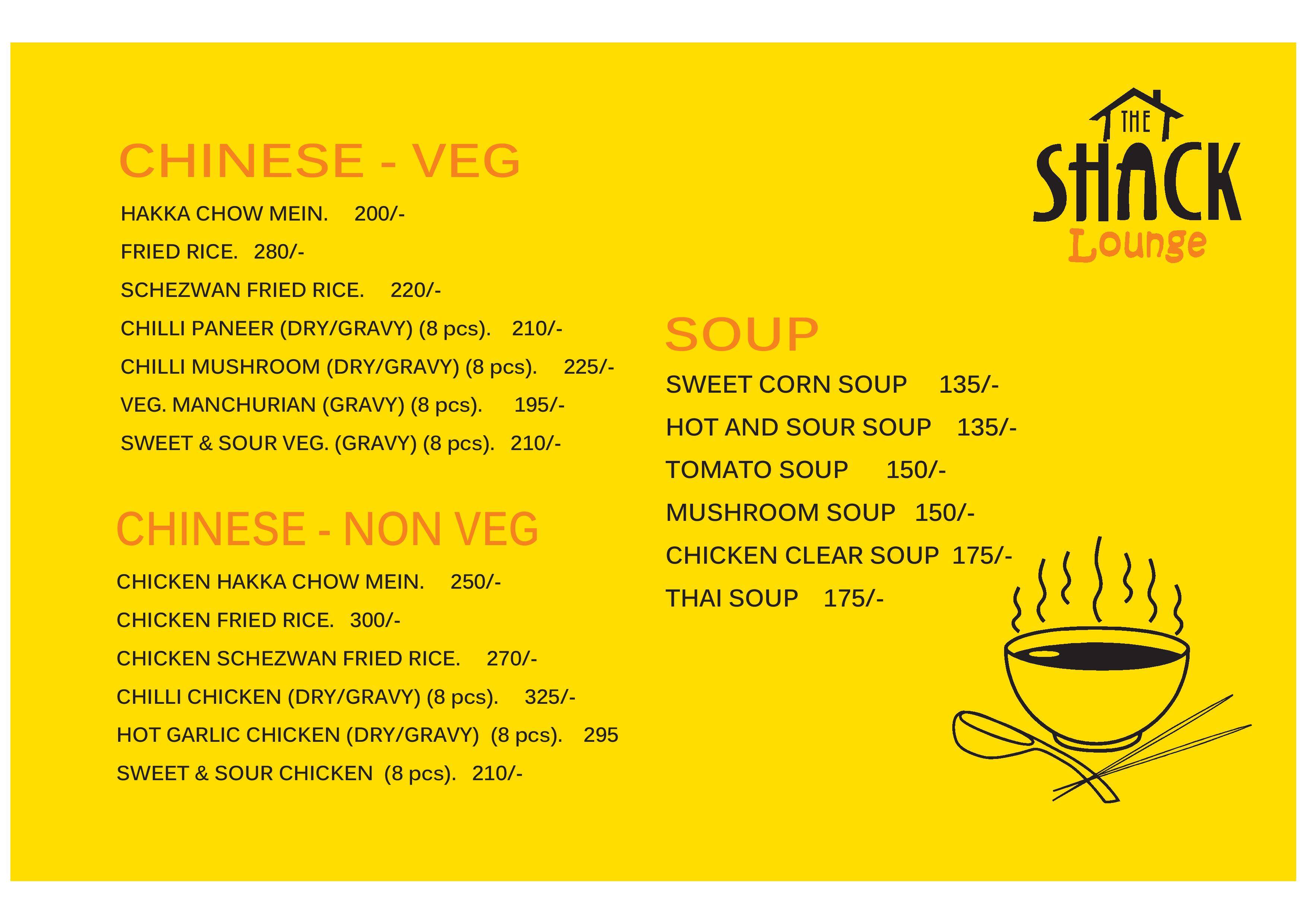 Menu at The sweet Shack, Kolkata