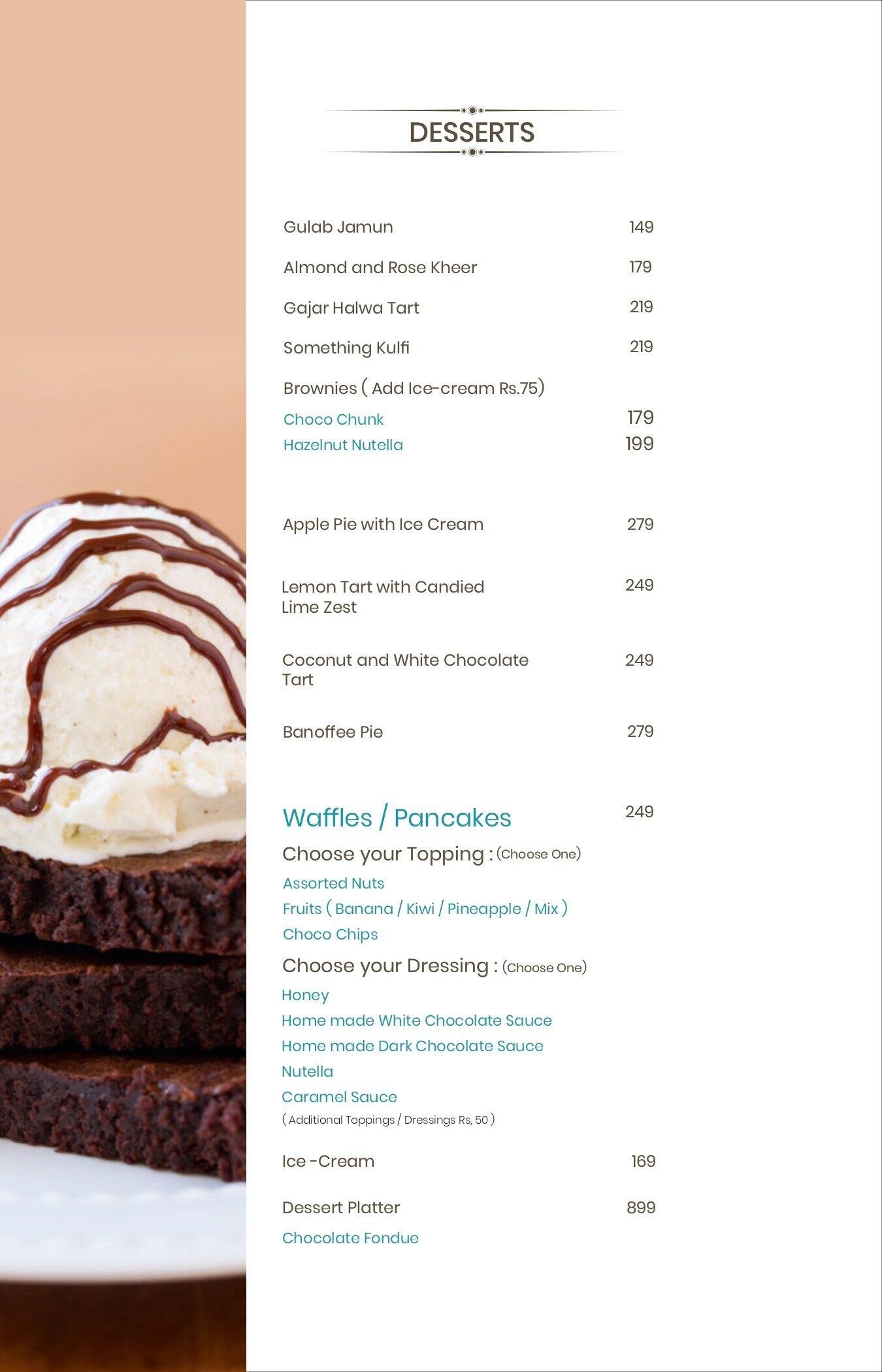 Menu at The Glass Box, Patna