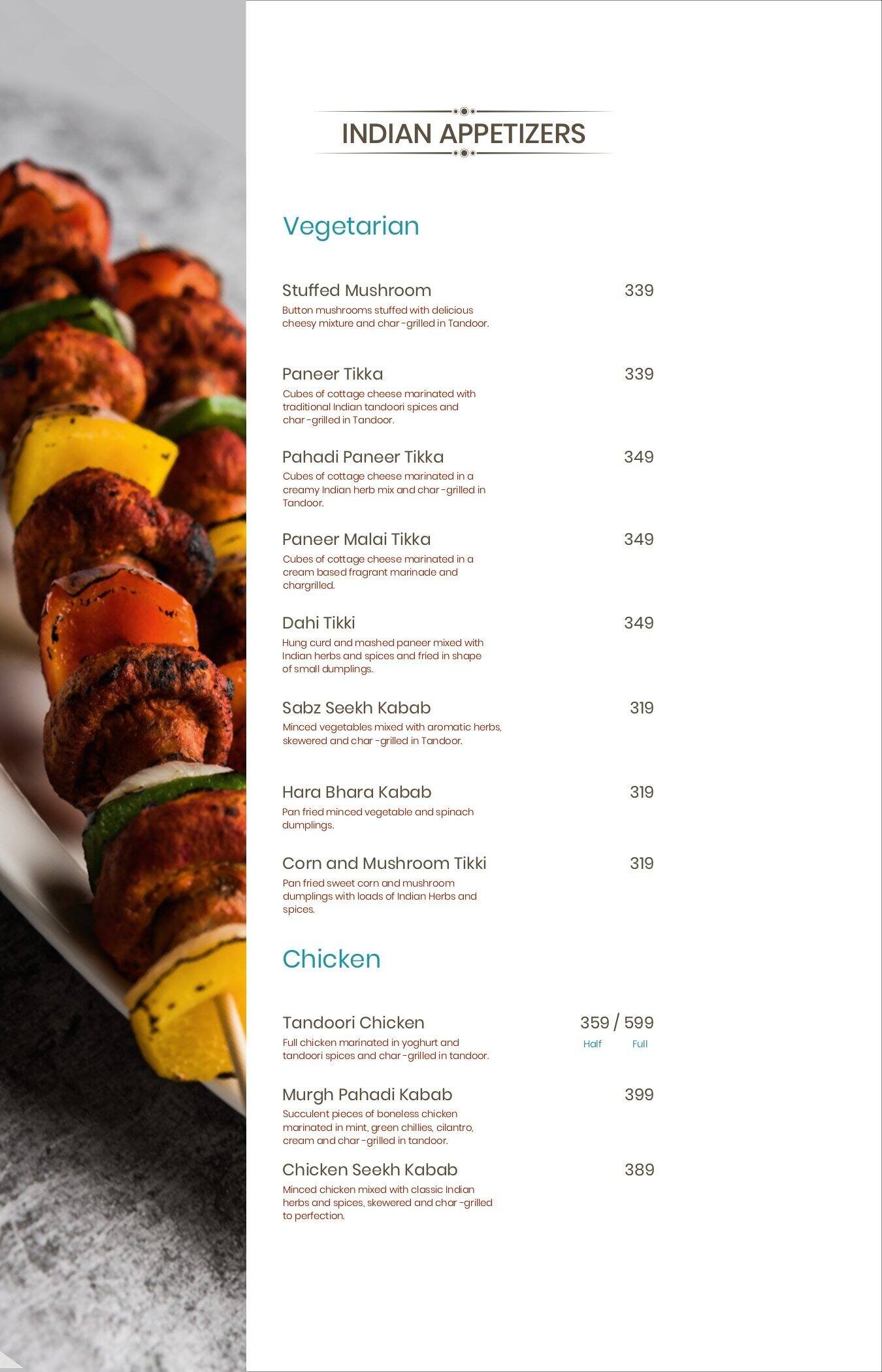 Menu at The Glass Box, Patna