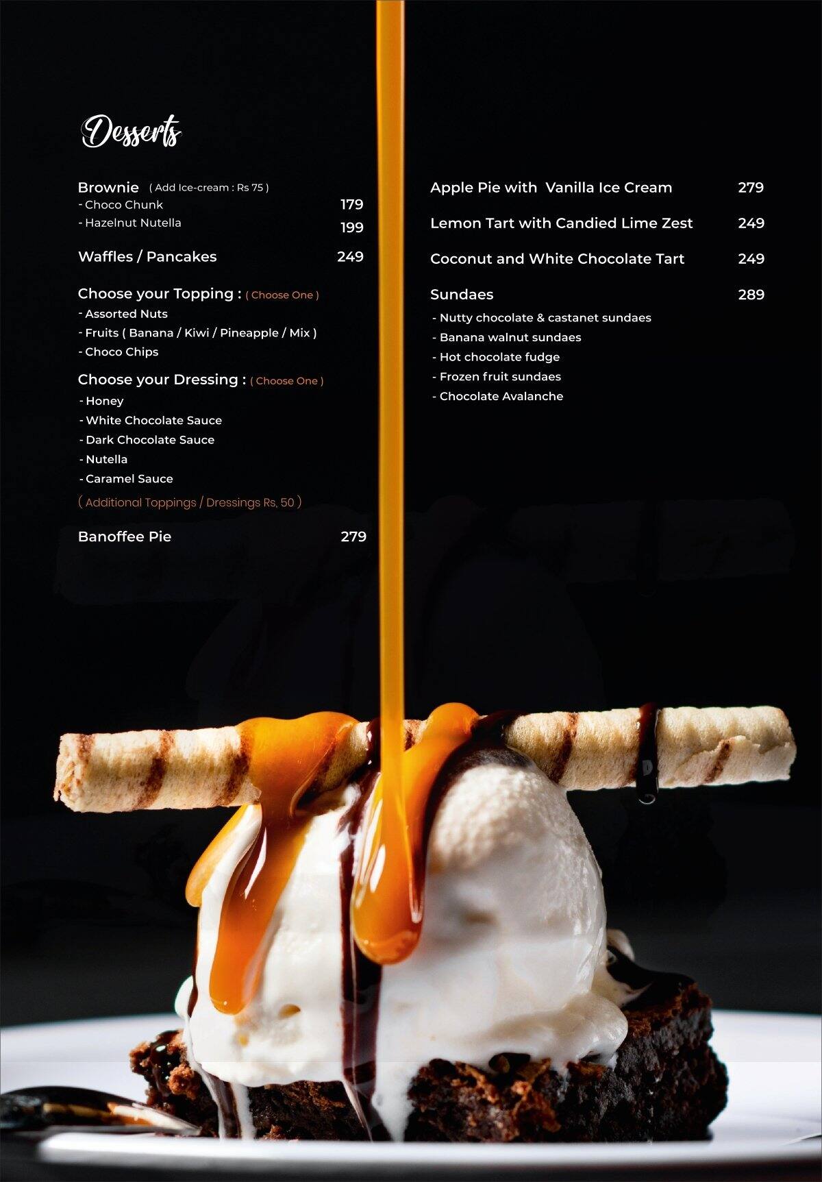 Menu at The Glass Box, Patna