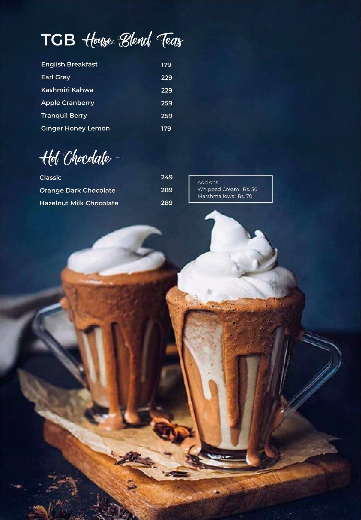 Menu at The Glass Box, Patna