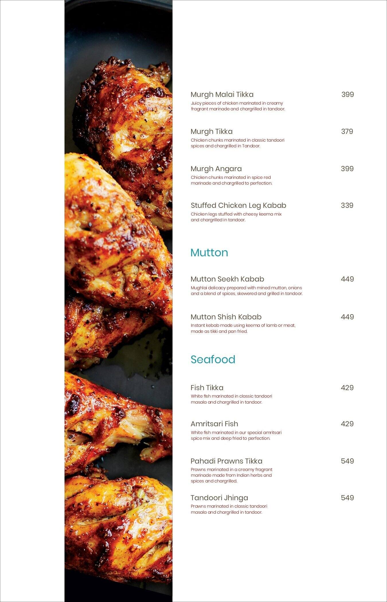 Menu at The Glass Box, Patna