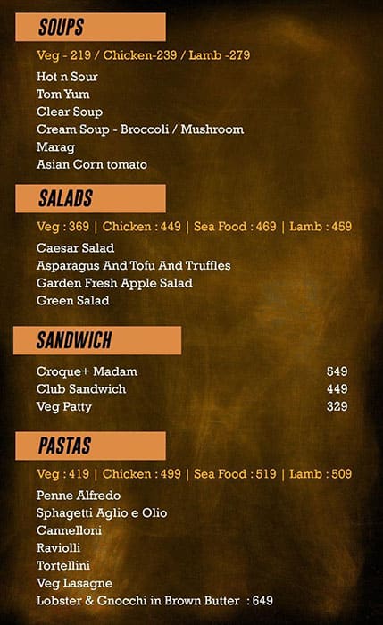 Menu of Heart Cup Coffee, Kompally, Hyderabad