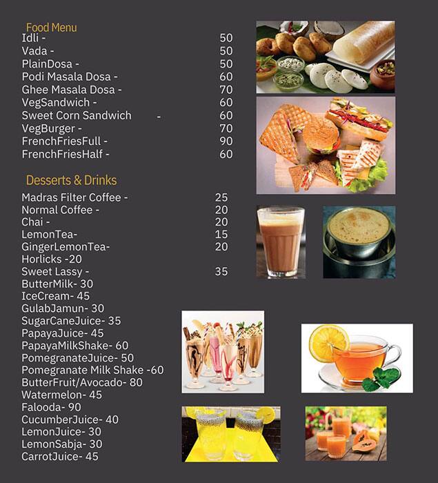 Menu of Meta Cafe, Marathahalli, Bangalore