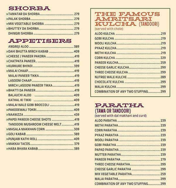 Menu of Oye Kake, Fort, Mumbai