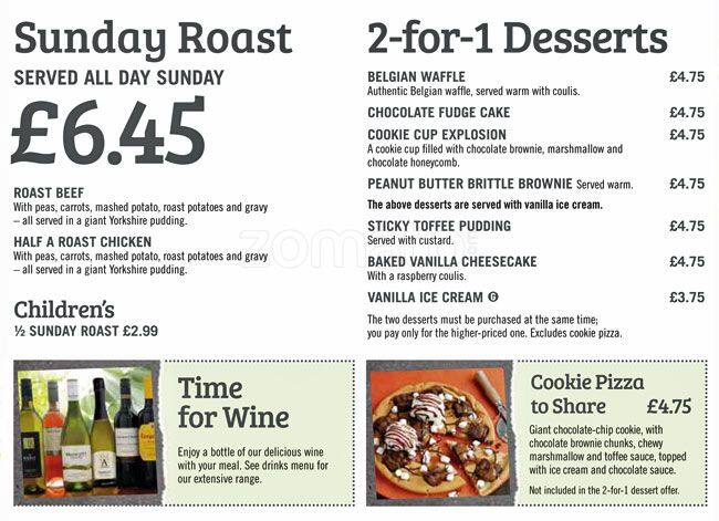 Menu at Sutton Arms pub & bar, Hornchurch, 14-16 Station Ln