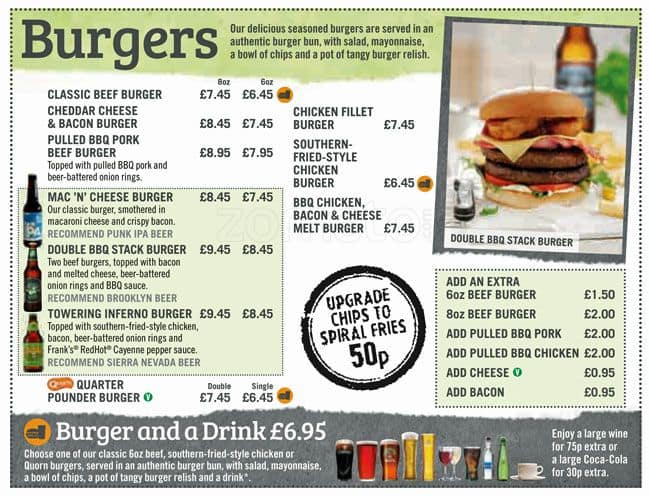 Menu at Sutton Arms pub & bar, Hornchurch, 14-16 Station Ln