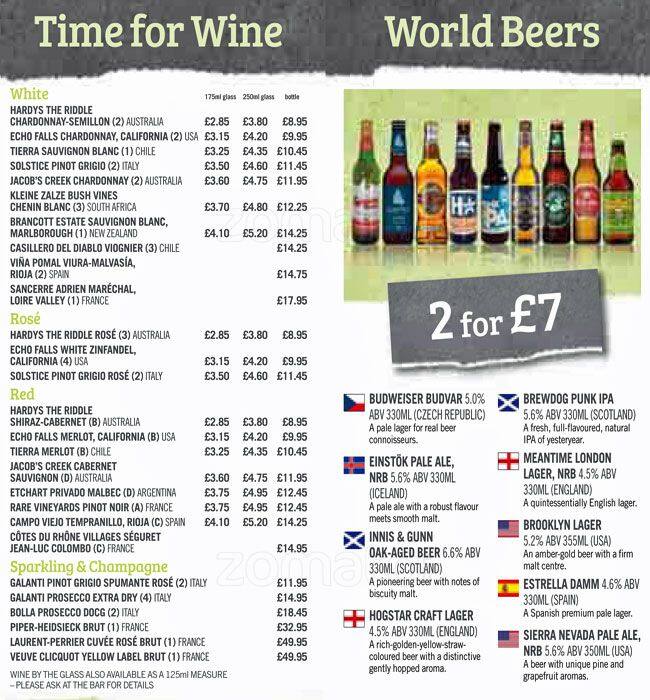 Menu at Sutton Arms pub & bar, Hornchurch, 14-16 Station Ln