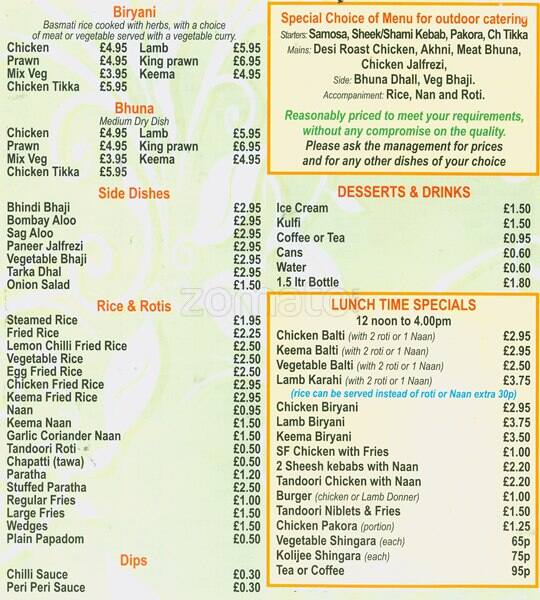 Menu at Shukria fast food, Peebles