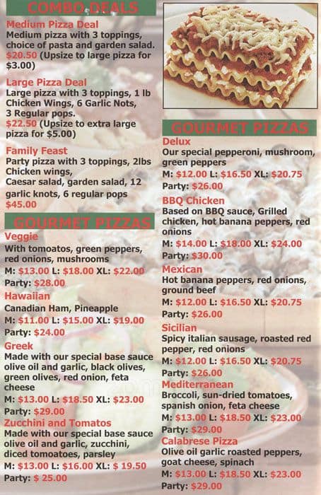 Calabrese Pizza Menu, Menu for Calabrese Pizza, Etobicoke, Toronto ...