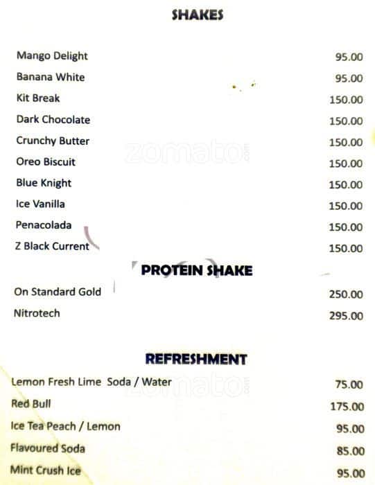 Menu at Caffeena 26, Chandigarh