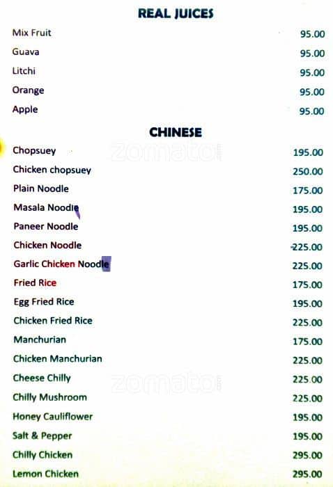 Menu at Caffeena 26, Chandigarh