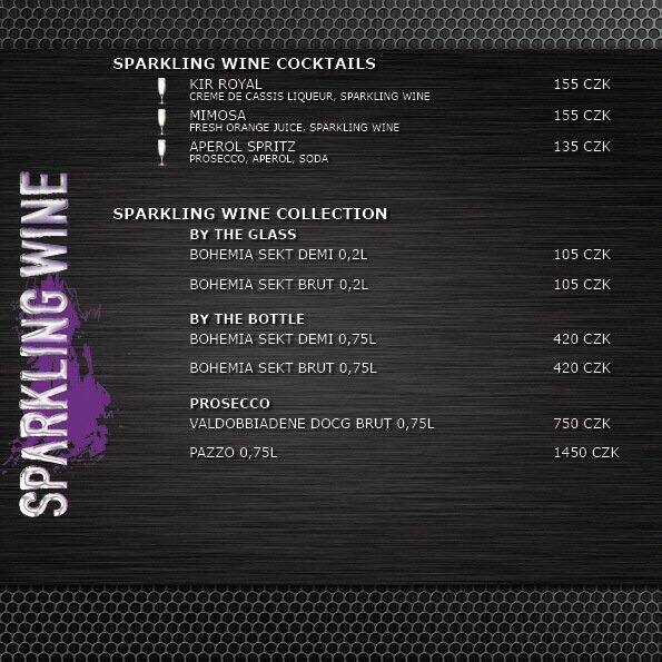 Menu at M1 Lounge pub & bar, Prague
