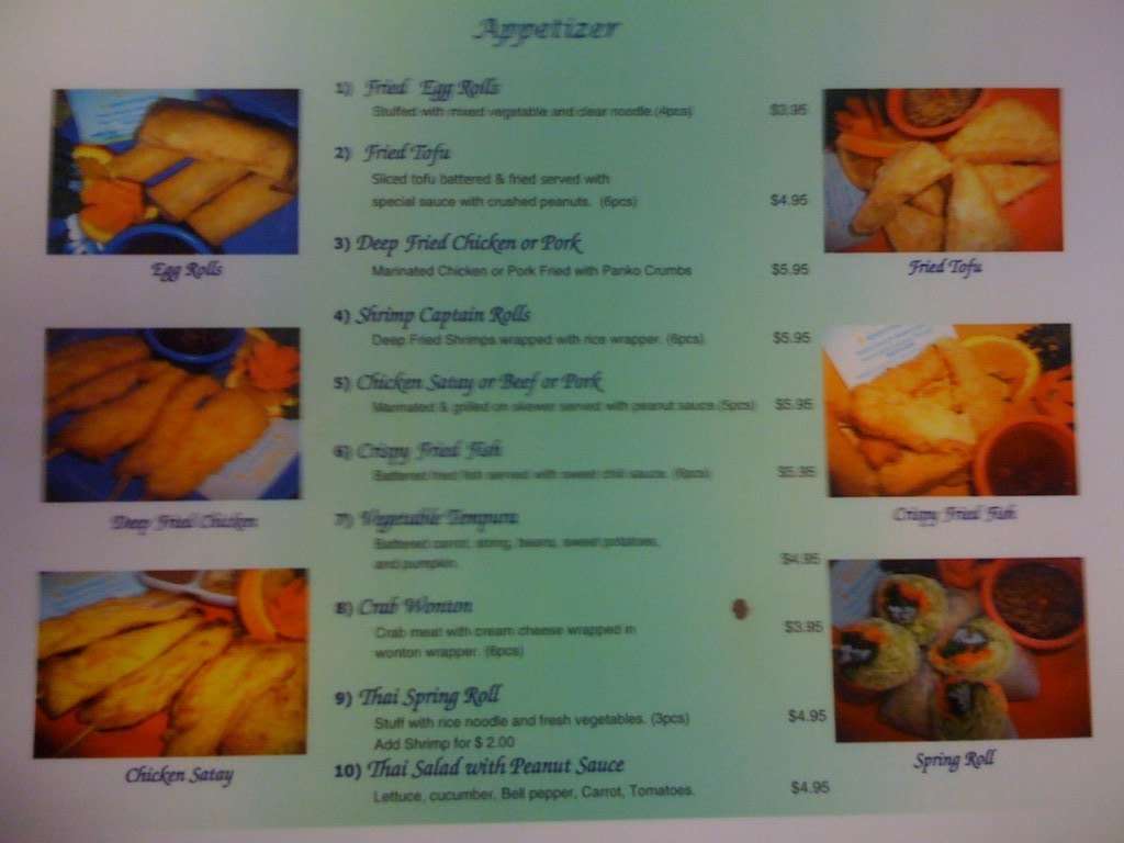 Menu at Sala Thai Restaurant, Phoenix, N 32nd St #29
