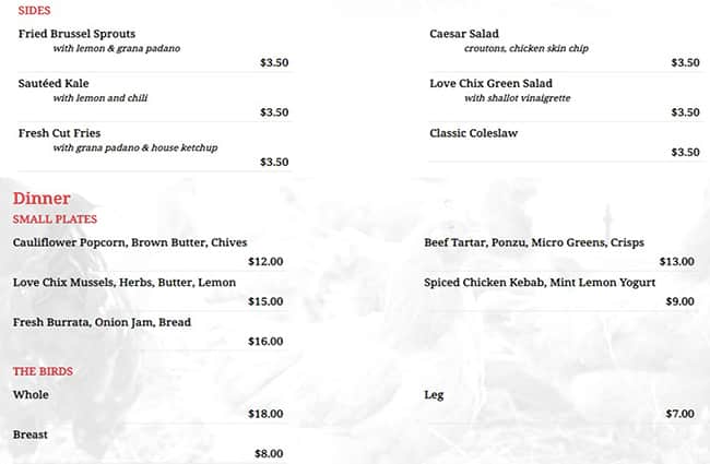 Menu at CHEFS HALL restaurant, Toronto