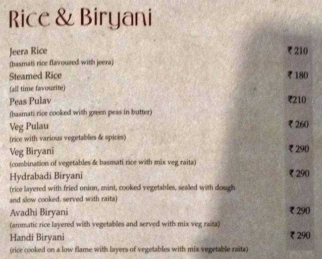 Menu at Waves Club, Vadodara, Kedar Bumiya Marg