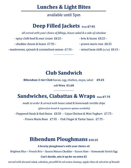 Menu at Bibendum pub & bar, Eastbourne