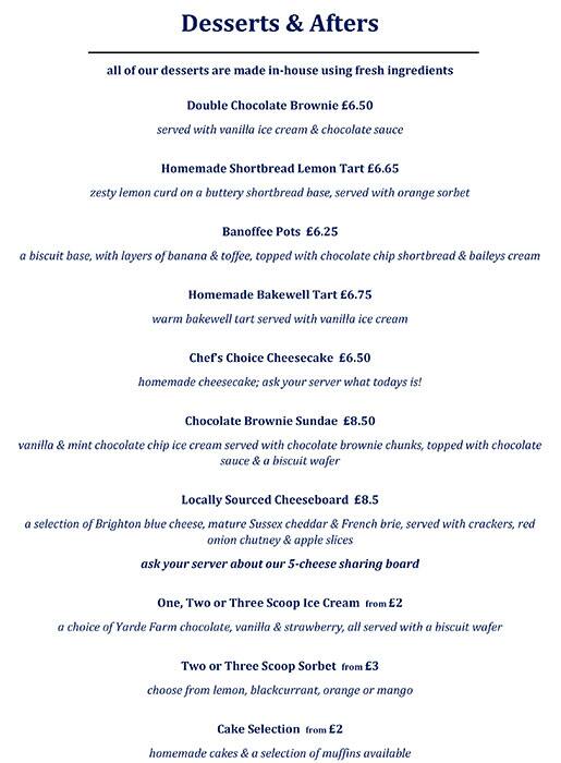 Menu at Bibendum pub & bar, Eastbourne