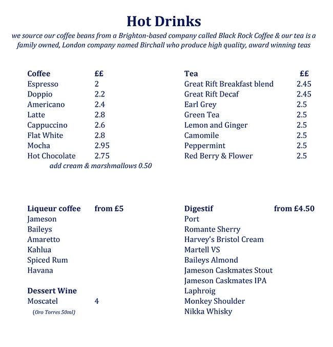 Menu at Bibendum pub & bar, Eastbourne