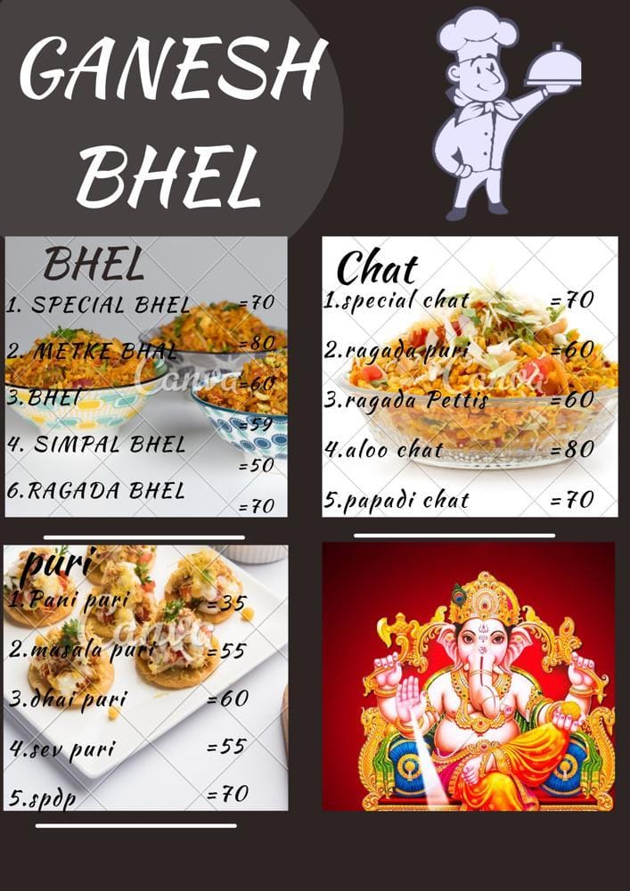 Menu of Ganesh Bhel, Expressway, Pune