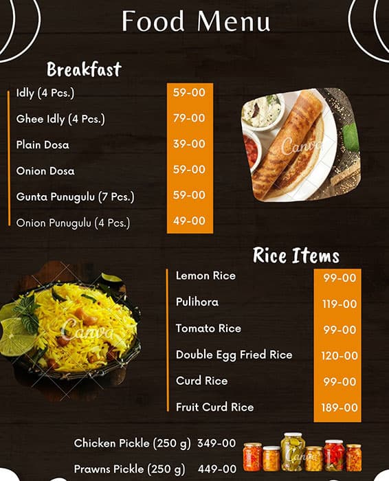 Menu of Sameta's Kitchen, Madhapur, Hyderabad