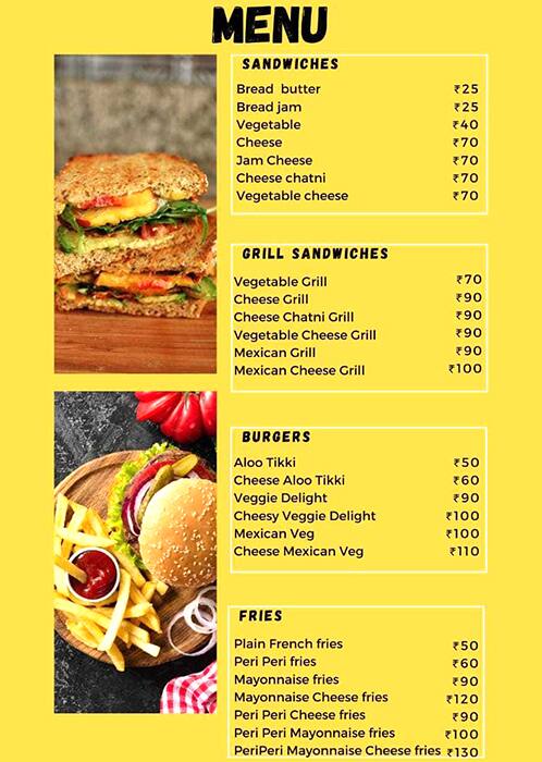 Menu of Filmy Adda, Ellis Bridge, Ahmedabad