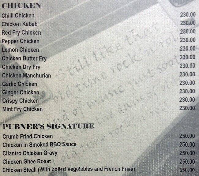 Menu at Pecos - St. Marks Road, Bengaluru