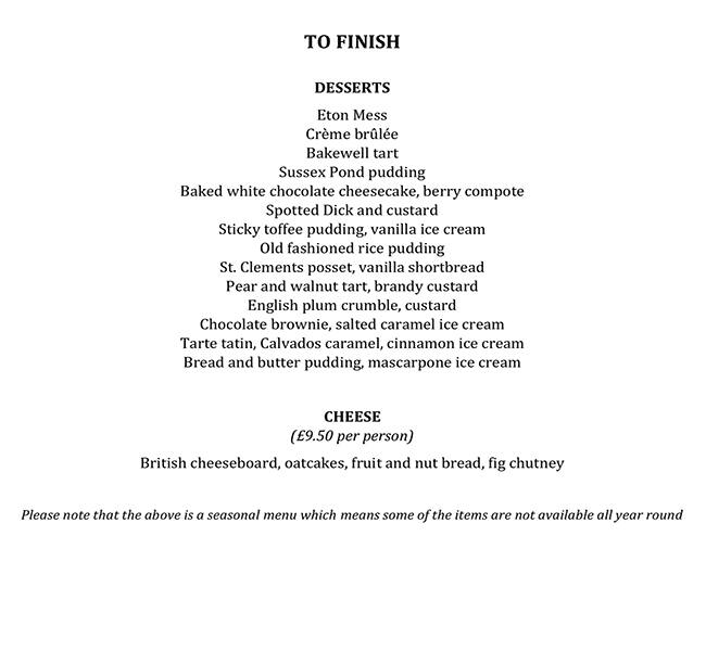 Menu at The Jugged Hare pub & bar, London, 49 Chiswell St