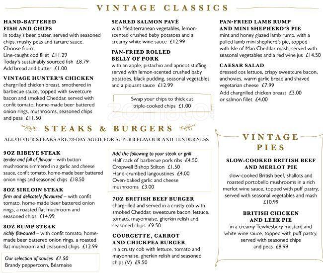 Menu at The Harrow pub & bar, Warlingham, 309 Farleigh Rd