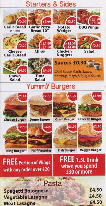 Menu at Yummy Bites, London
