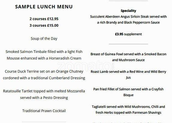 Menu at Merchants Restaurant, Edinburgh