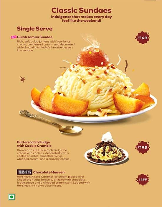 Menu of Baskin Robbins - Ice Cream Desserts, Thaltej, Ahmedabad
