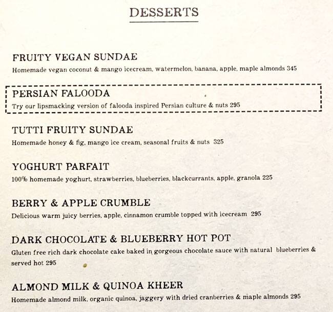 Menu at AJA Chandigarh, Chandigarh, 130