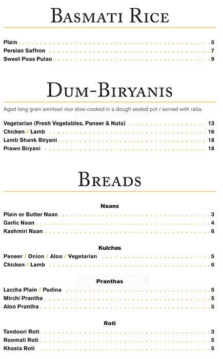Menu at Adrak pub & bar, Richmond Hill