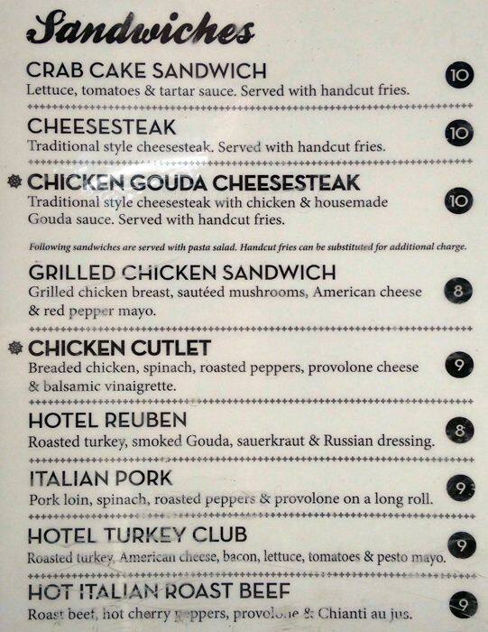 Menu at U.S. Hotel Bar & Grill, Philadelphia