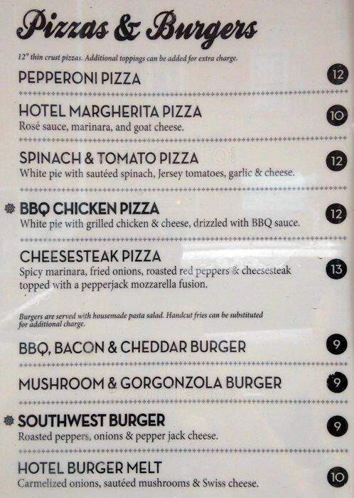 Menu at U.S. Hotel Bar & Grill, Philadelphia