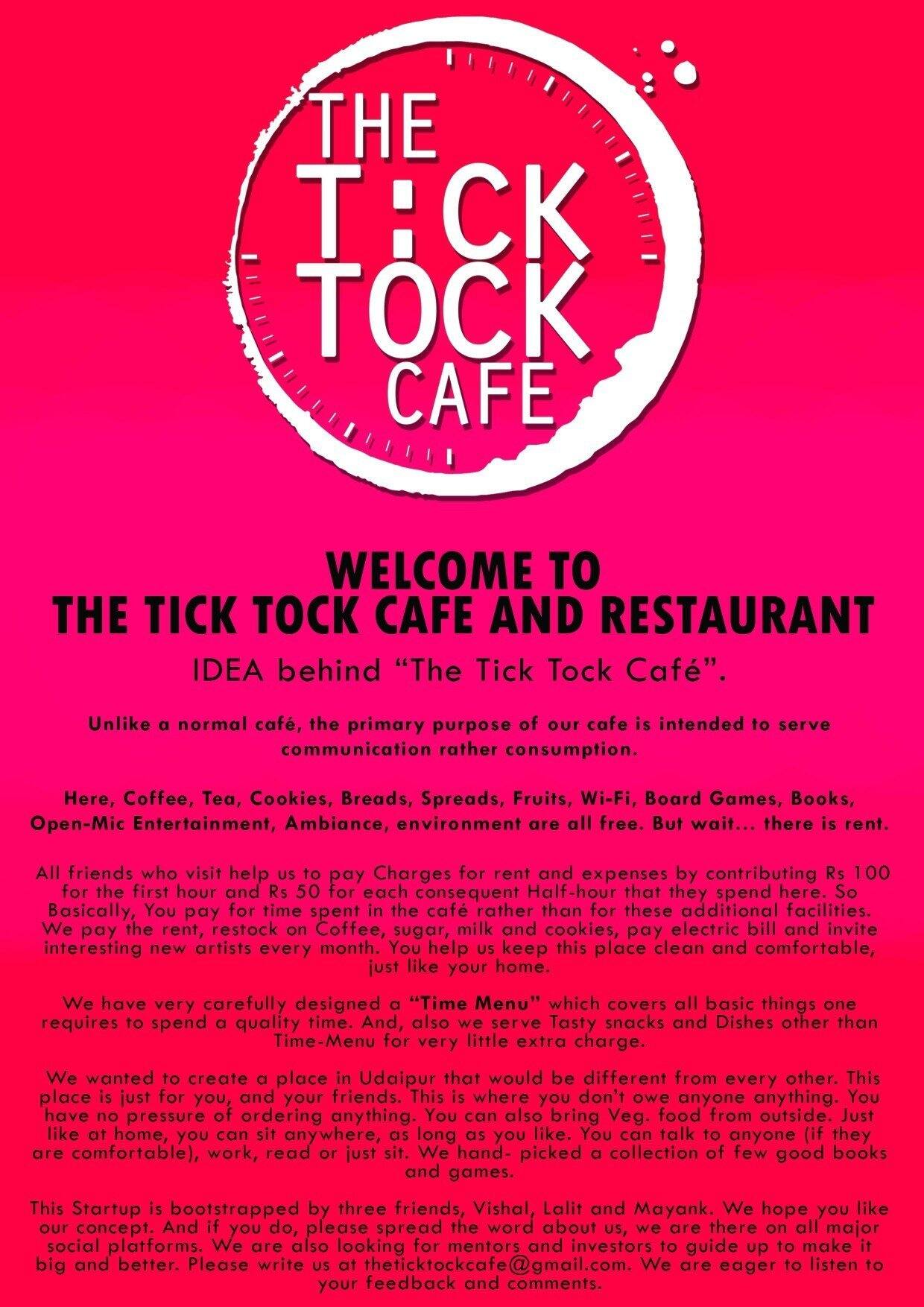 The Tick Tock Cafe Menu, Menu for The Tick Tock Cafe, Shobhagpura ...