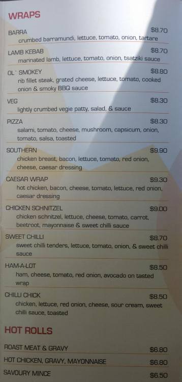 Menu at Hoe Inn Food Bar, Ipswich