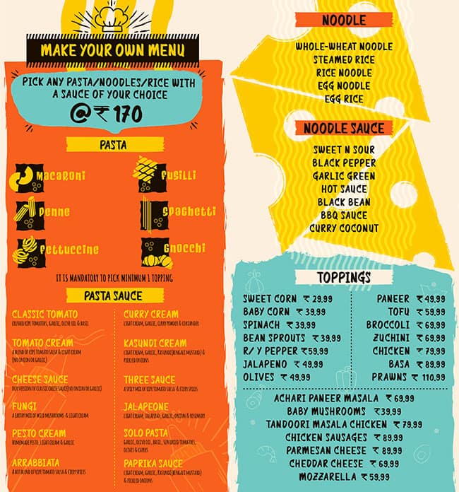 Menu of Pronto Pastas & Noodle, Kharghar, Navi Mumbai