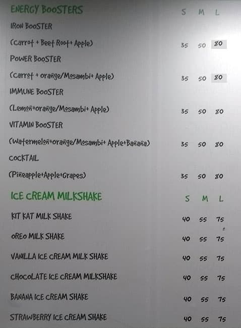 Menu at Eat 'N' Sip, Hyderabad, 1-90/4C