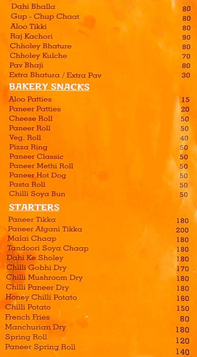 Menu at Supreme Pure, Gurugram