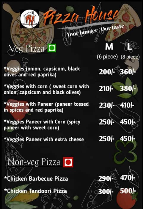 Menu of Pizza House, Bicholim, Goa